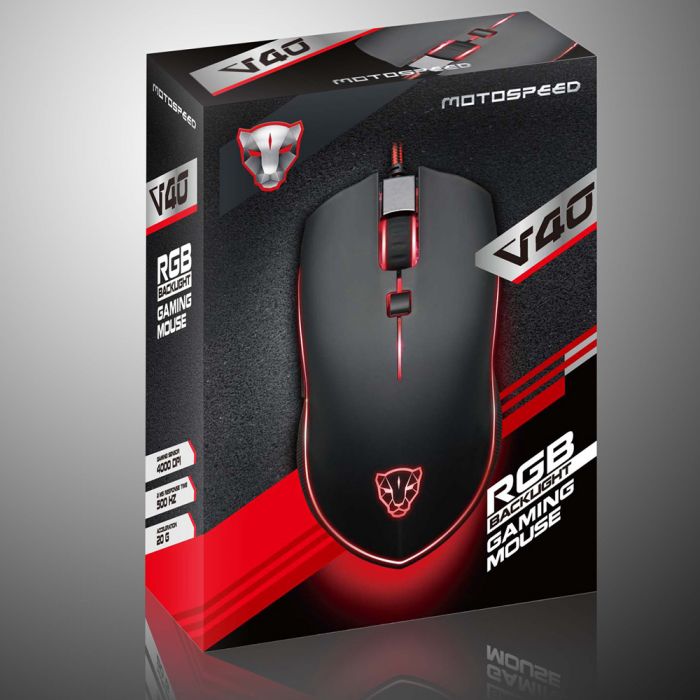 New Motospeed V40 Wired Gaming Mouse for Gamer 4000 DPI 6 Buttons LED ...